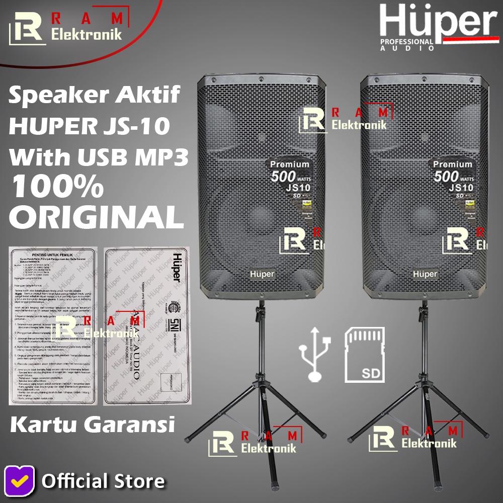 Jual Speaker Aktif 15 Inch HUPER JS10 | JS 10 USB Original 500 Watt 1 ...