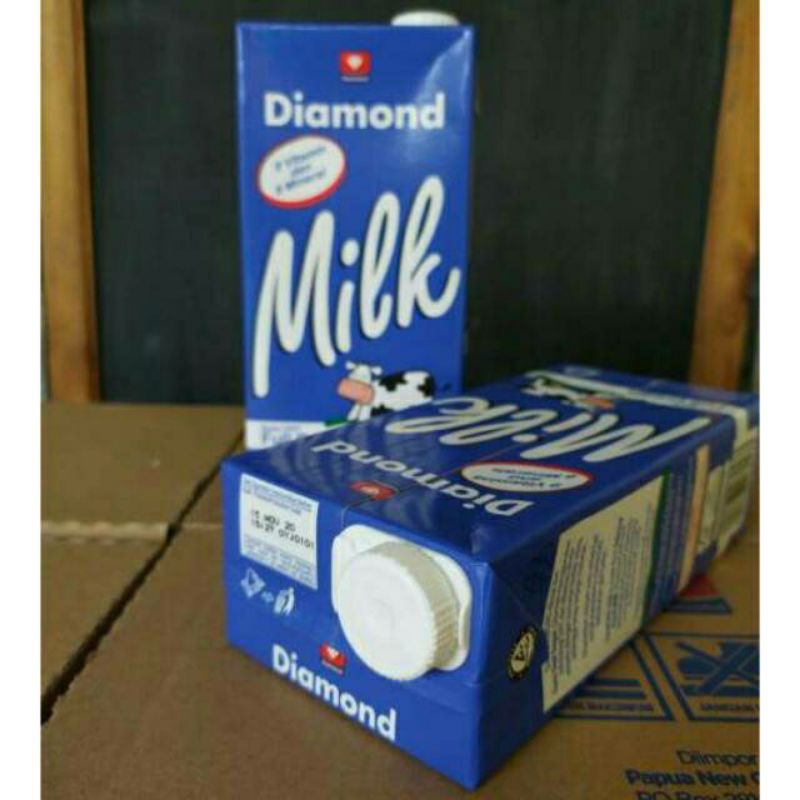 Jual PROMO Susu Diamond Milk UHT Full Cream 1 Liter (Karton) | Shopee Indonesia