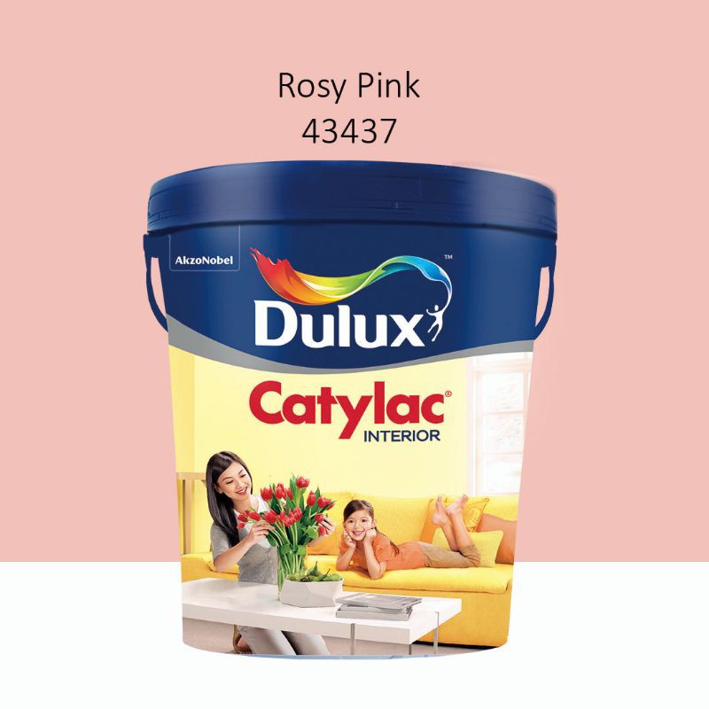 Jual CAT TEMBOK DINDING DULUX CATYLAC INTERIOR 43437 ROSY PINK 5KG ...