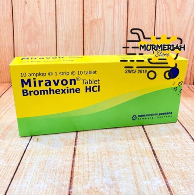Jual MIRAVON Box isi 100 tablet-Obat Batuk berdahak Bromhexine HCl ...