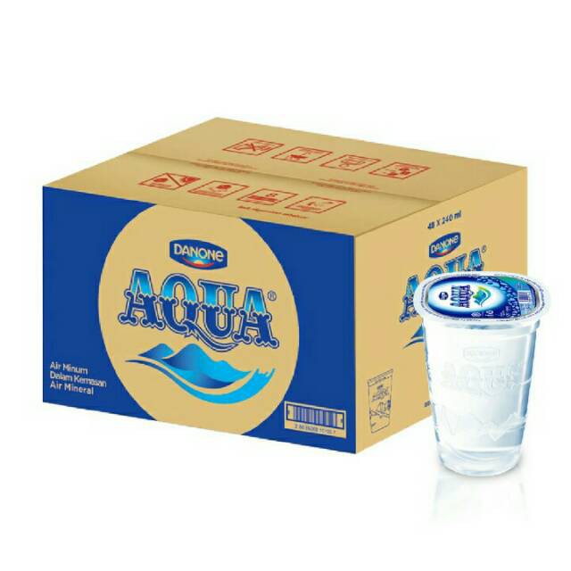 Jual AQUA Air Mineral Gelas 220ml 1 dus (48 pcs) | Shopee Indonesia