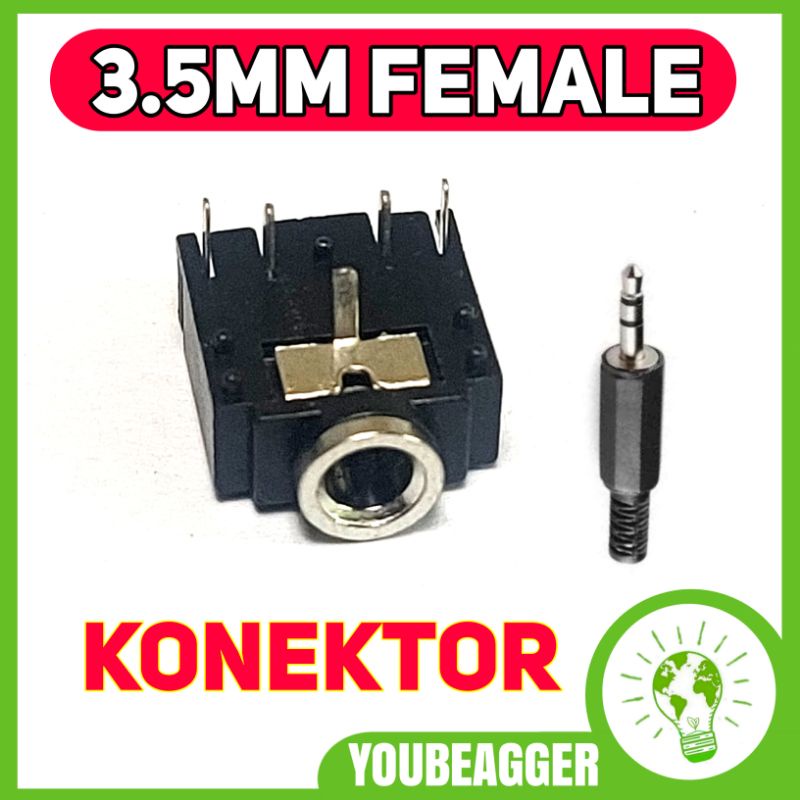 Jual Socket Jack Aux 3.5mm FEMALE Stereo untuk colokan headset dll ...
