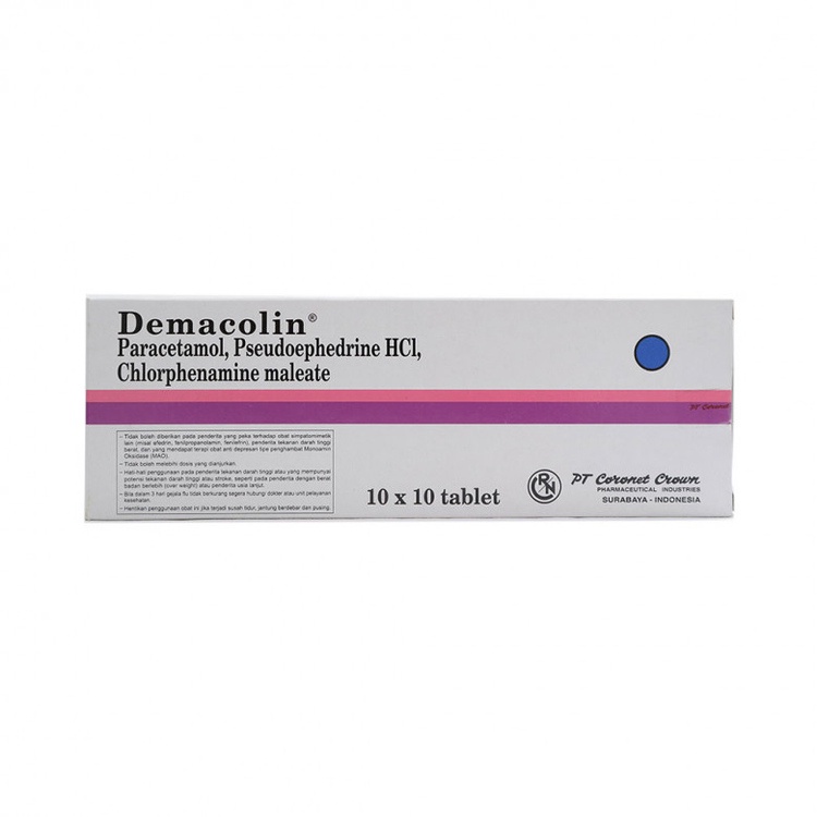 Jual Demacolin Tablet / Obat Pilek Demam (1 Strip isi 10 Tablet ...