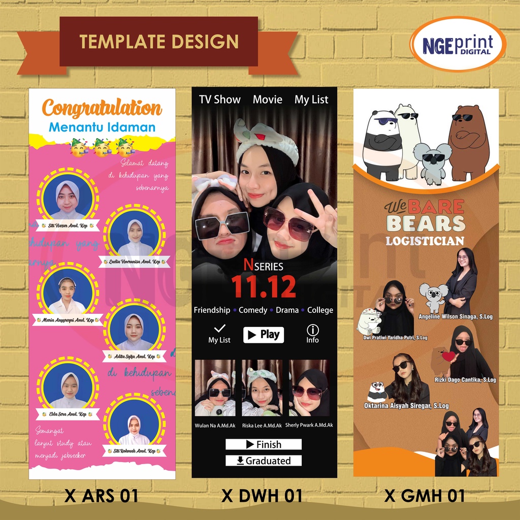 Jual Banner Wisuda Custom Free Design / Cetak X Banner Wisuda, X Banner ...