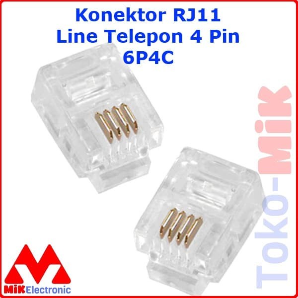Jual KONEKTOR TELEPON RJ11 RJ-11 6P4C TELEPHONE MODULAR PLUG 4 PIN ...