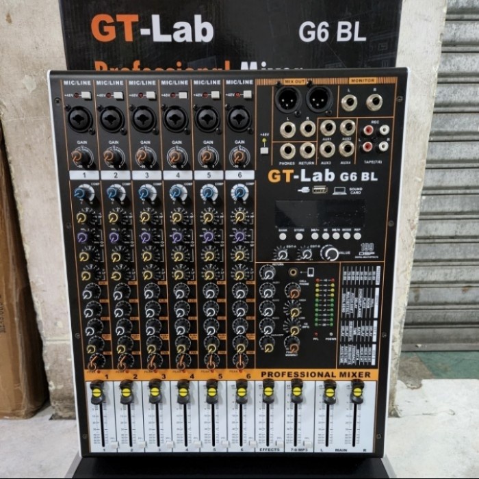 Jual Mixer Analog GT Lab G6 BL 6 channel ORIGINAL + Kompres Effect 199 ...