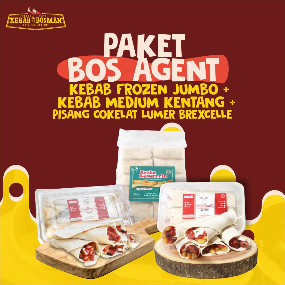 Jual PAKET KEBAB FROZEN JUMBO, KEBAB MEDIUM KENTANG DAN PISANG COKLAT ...
