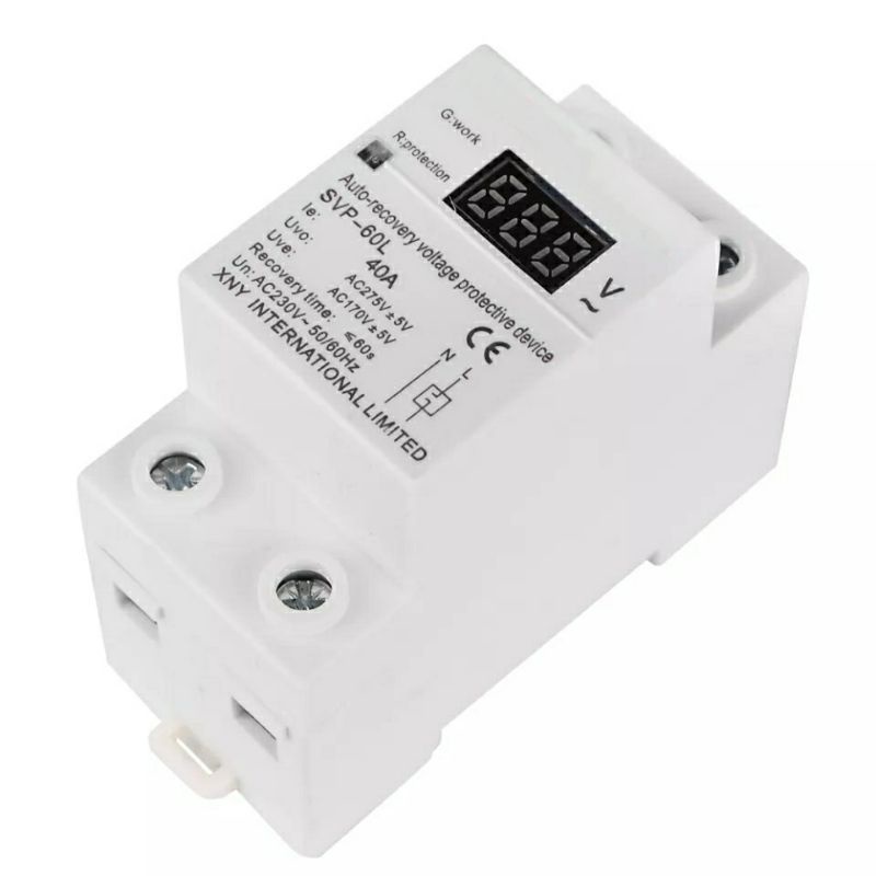 Jual MCB Relay Otomatis Tegangan Over Under Voltage Protection 230V 40A ...