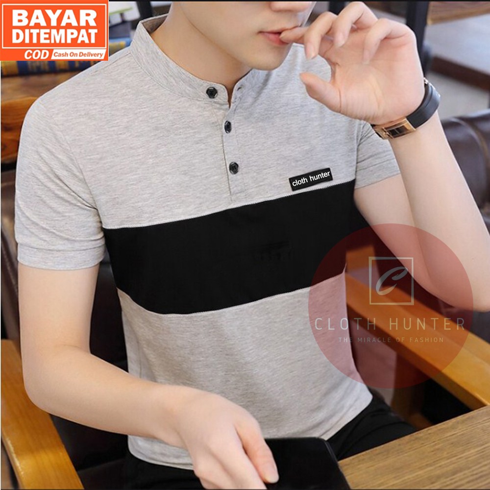 Jual Kaos Pria Cloud Abu Misty Polos Kerah Polo Shirt Shanghai Mandarin Original Distro Bandung ...