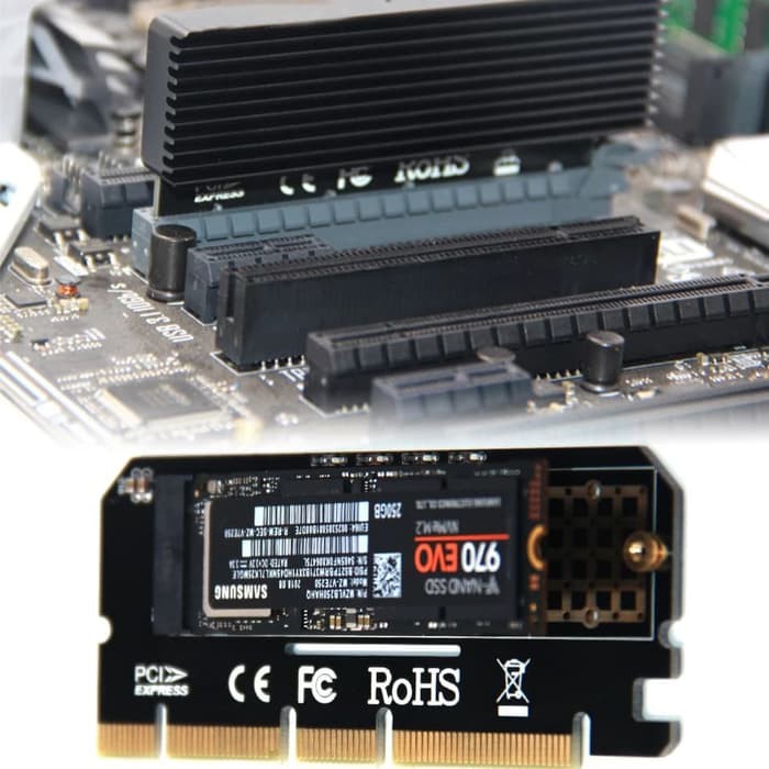 Jual Adapter Slot PCIE to SSD M.2 NVME Support PCI-E x4, x8 dan PCI-E ...