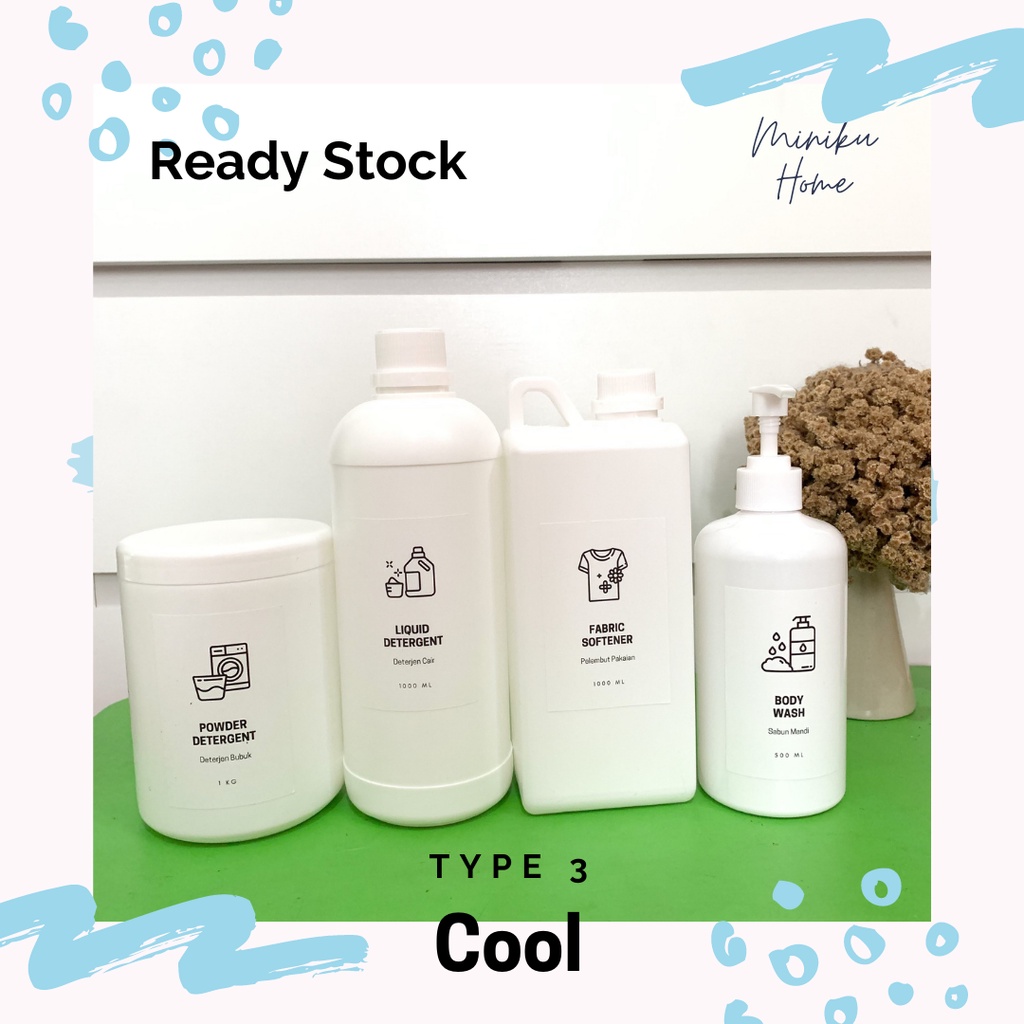 Jual Botol Refill Organizer Area Laundry & Cleaning (termasuk Label ...