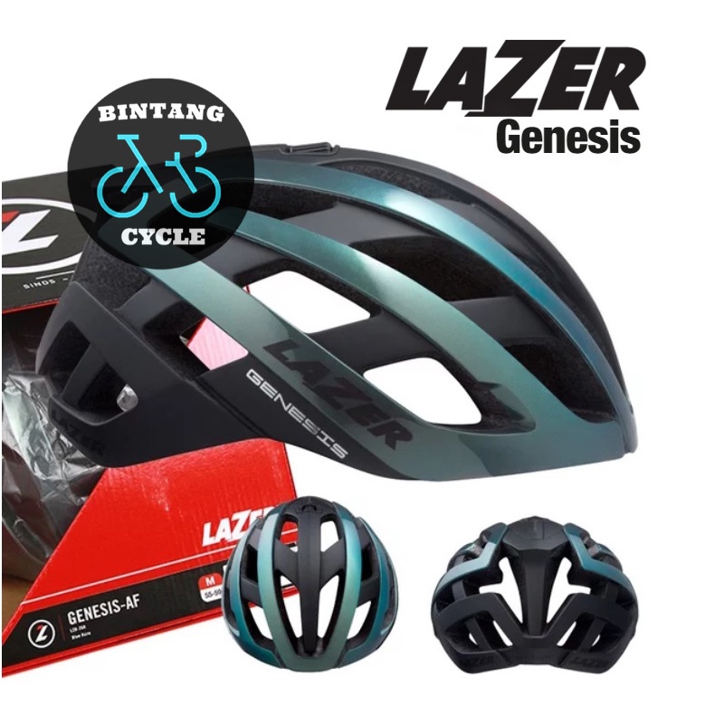 Jual Helm Sepeda LAZER HELMET GENESIS BLUE HAZE Limited Edition Asian ...