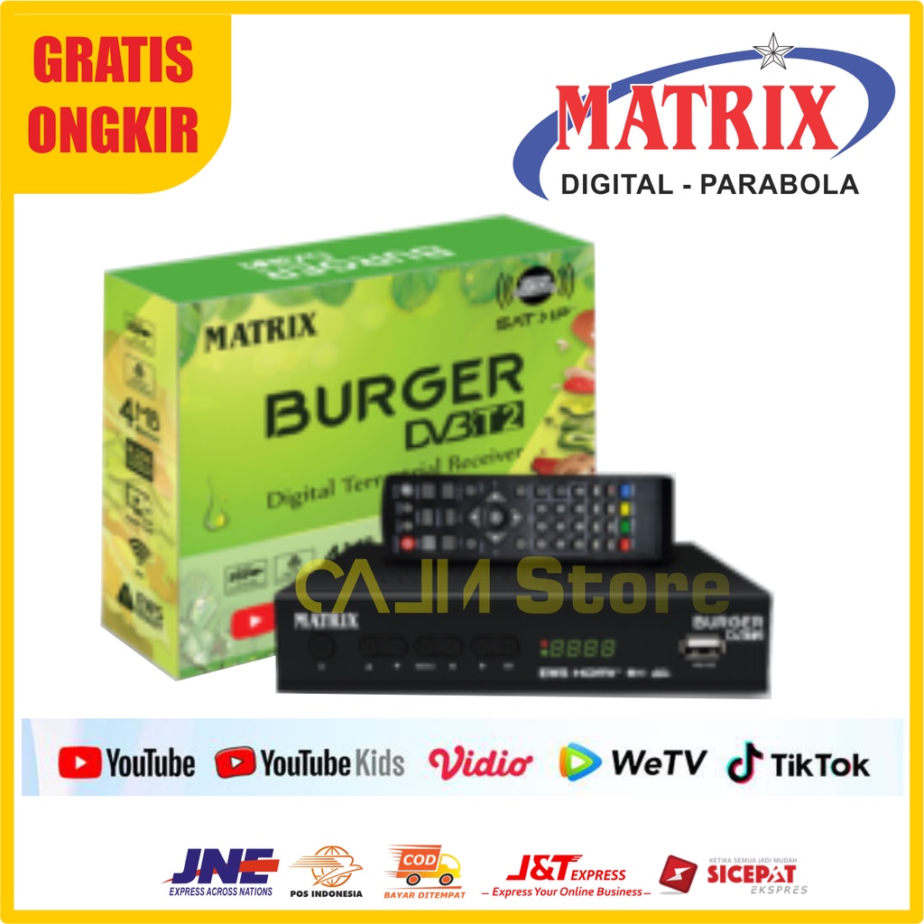 Jual STB SET TOP SETOP BOX RECEIVER RECIVER ALAT TV BOX DIGITAL MATRIX BURGER HIJAU DVB T2 011 ...