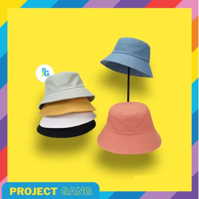 Jual Topi Bucket Anak Laki-Laki Perempuan Warna Polos umur 2 - 8 tahun ...