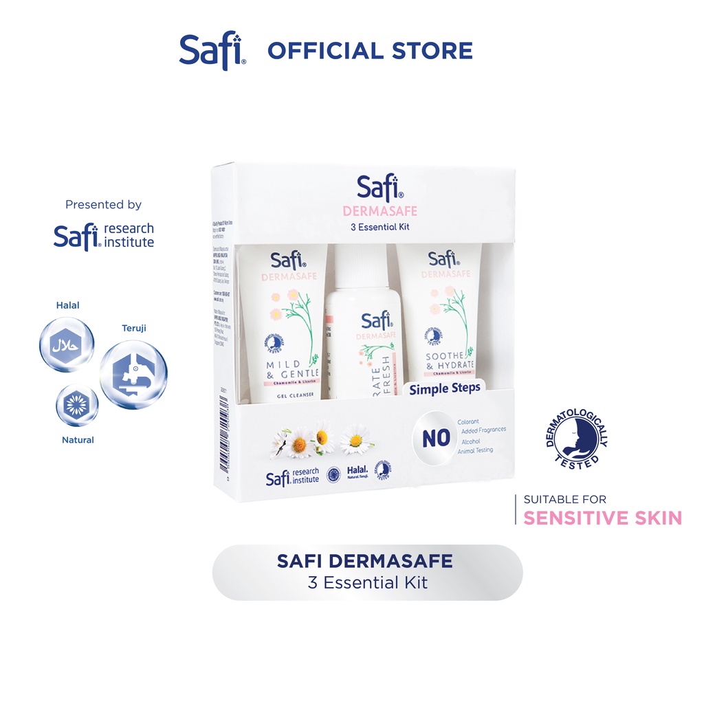 Jual Safi Dermasafe Sensitif Skin 3 Essential Kit(CleanserCream ...