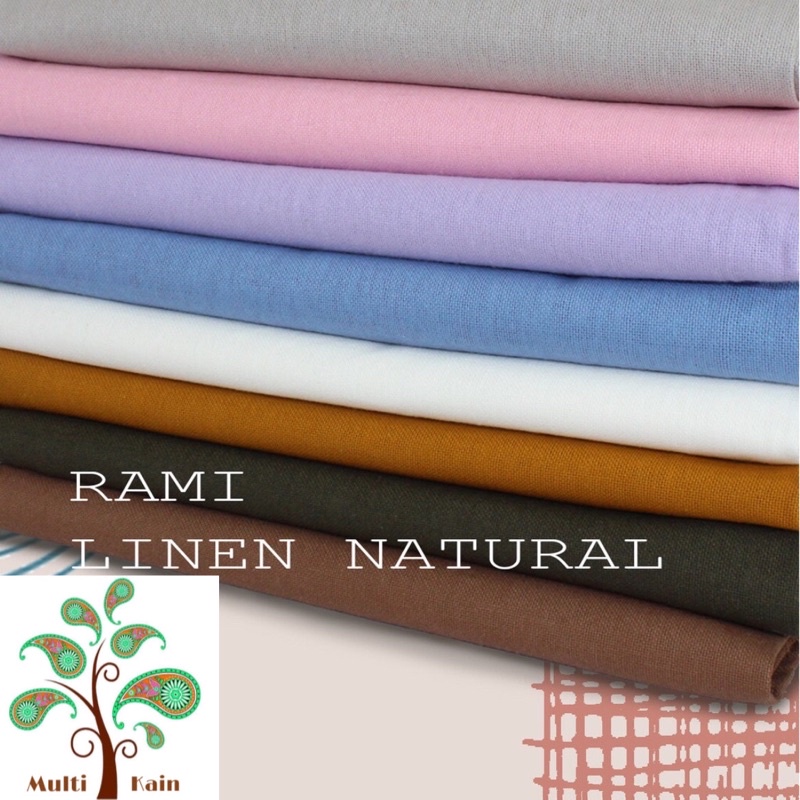 Jual Bahan Multi Kain rami linen merk NATURAL katun cotton eceran per 0 ...