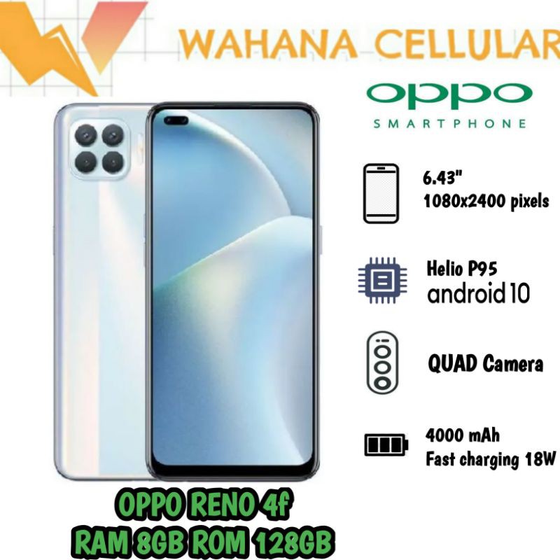 Jual HP OPPO RENO 4F RAM 8/128GB (OPPO RENO 4 F RAM 8GB/128GB) - Reno ...