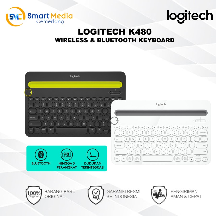 Jual Logitech K480 Keyboard Wireless Bluetooth Multi Device Shopee