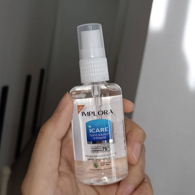 Jual HAND SOLUTION ANTISEPTIC SPRAY IMPLORA 60 ML ALKOHOL 75% dengan ...