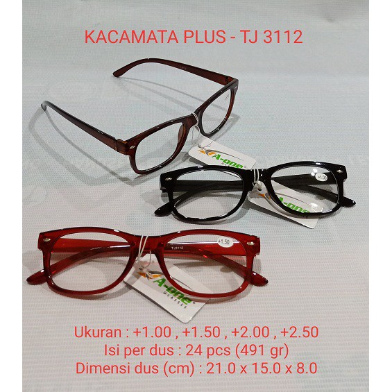 Jual Kacamata Baca Plus (+) TJ-3112 Pria / Wanita +1.00, +1.50, +2.00, +2.5 | Shopee Indonesia