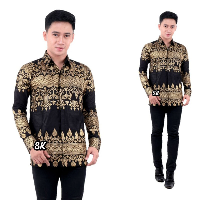 Jual Kemeja Batik Pria Mewah Baju Batik Pria Lengan Panjang Baju Batik ...