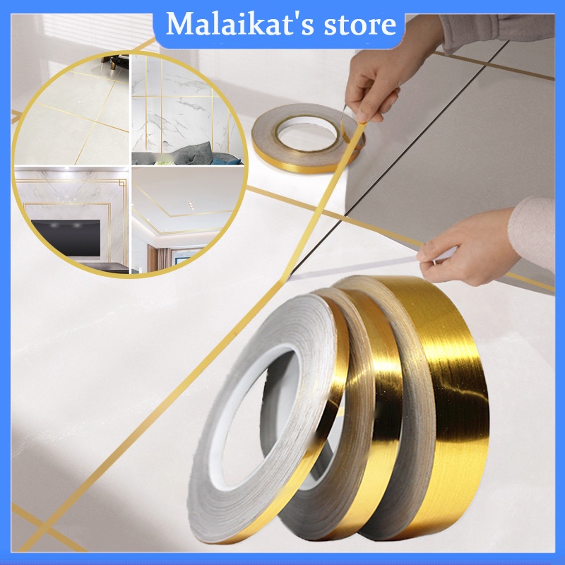 Jual 50m*1cm Ubin stiker Gulungan Sticker Wall Sealing Tape Pembatas ...