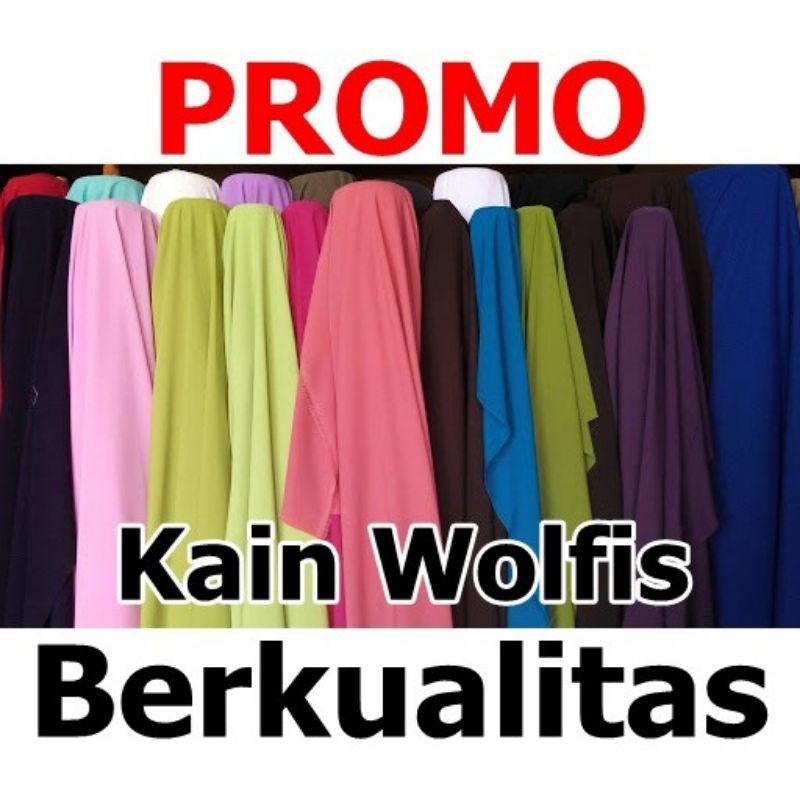 Jual Kain Wolfis Premium 1 Roll ( 50 yard ) / Bahan Kain Wolvis / Kain Wollpeach Premium ...