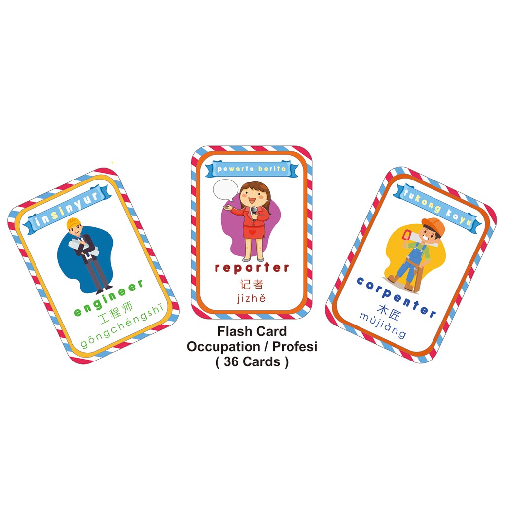 Jual OFF Flashcard / Flash Card Occupation / Profesi / Pekerjaan ...
