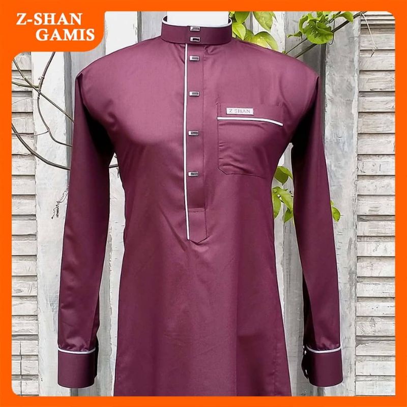 Jual Gamis Pria Terbaru | Semi Slim | Lengan Manset | Maroon | By Z ...