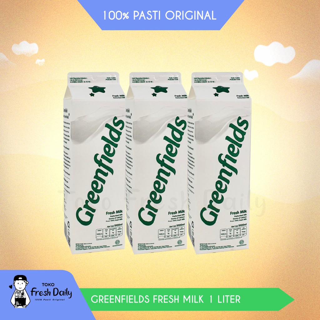Jual FRESH MILK GREENFIELD 1 LITER PLAIN TANPA TUTUP ORIGINAL | Shopee ...