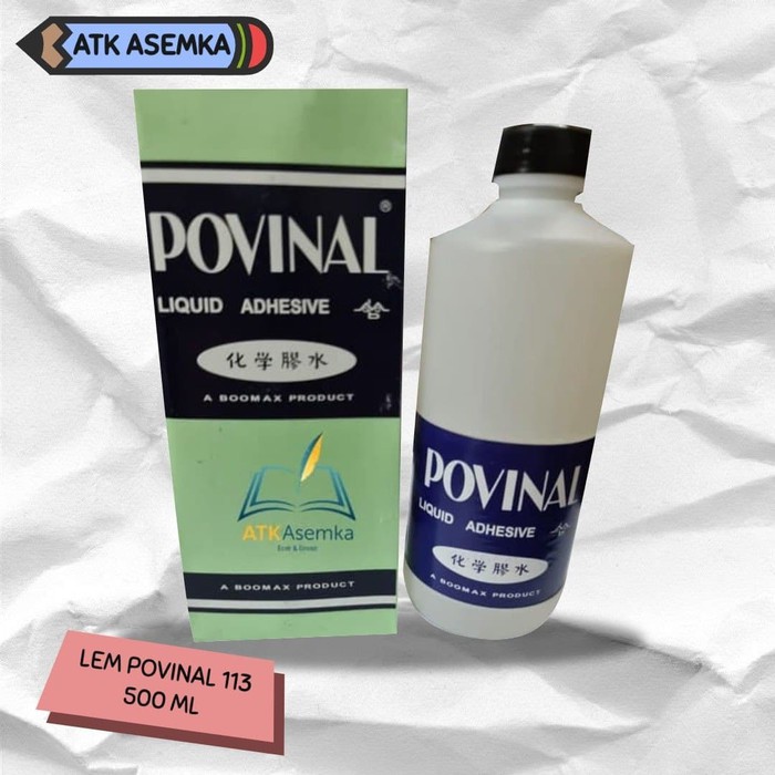 Jual LEM POVINAL 113 500 ML LEM CAIR LEM KERTAS BAHAN UNTUK SLIME Atk | Shopee Indonesia