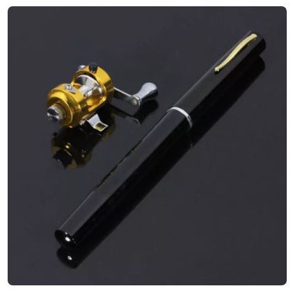 Jual Alat pancing lipat survival pulpen fishing pen 1 meter + reel ...