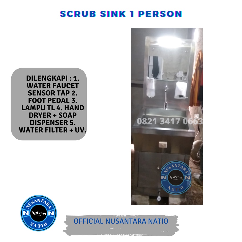 Jual Scrub Sink Station 1 Person Stainless Steel Alat Laboratorium ...