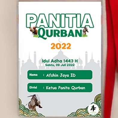 Jual Cetak Nametag Panitia Desain Panitia Qurban dengan Nametag plus ...