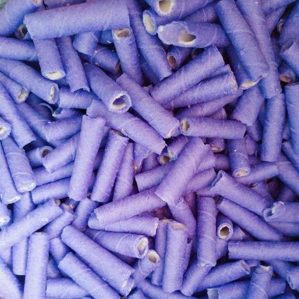 Jual barcelona/ mini wafer roll blueberry snack kiloan kue lebaran ...