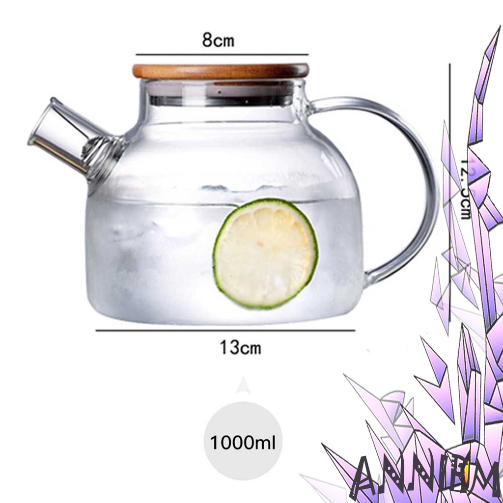 Jual Teko Pitcher Teh Chinese Teapot Maker Glass 1L bentuk lucu Borosilicate Glass tahan Panas ...