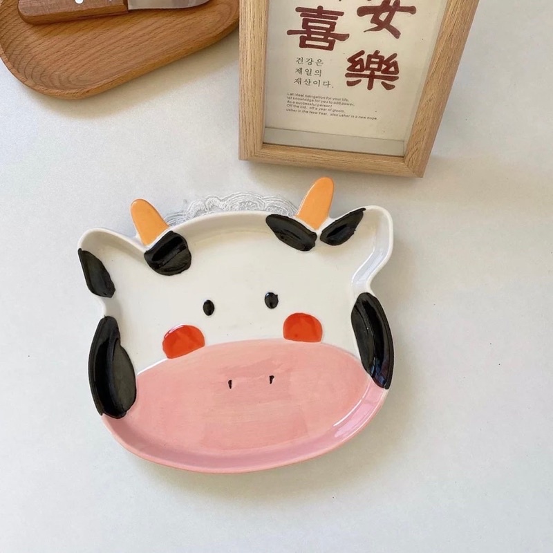 Jual Cow Plate / Piring Sapi Keramic Ceramic Korea Korean Aesthetic ...
