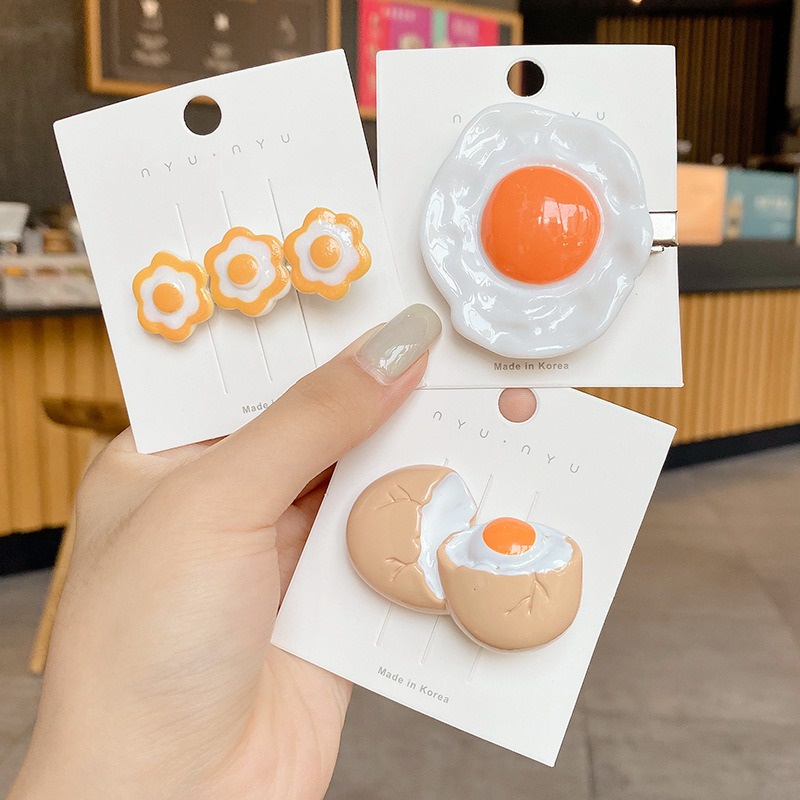 Jual AC059 Jepit Rambut Poni Hair Pin Imut Lucu Model Telur Simple ...