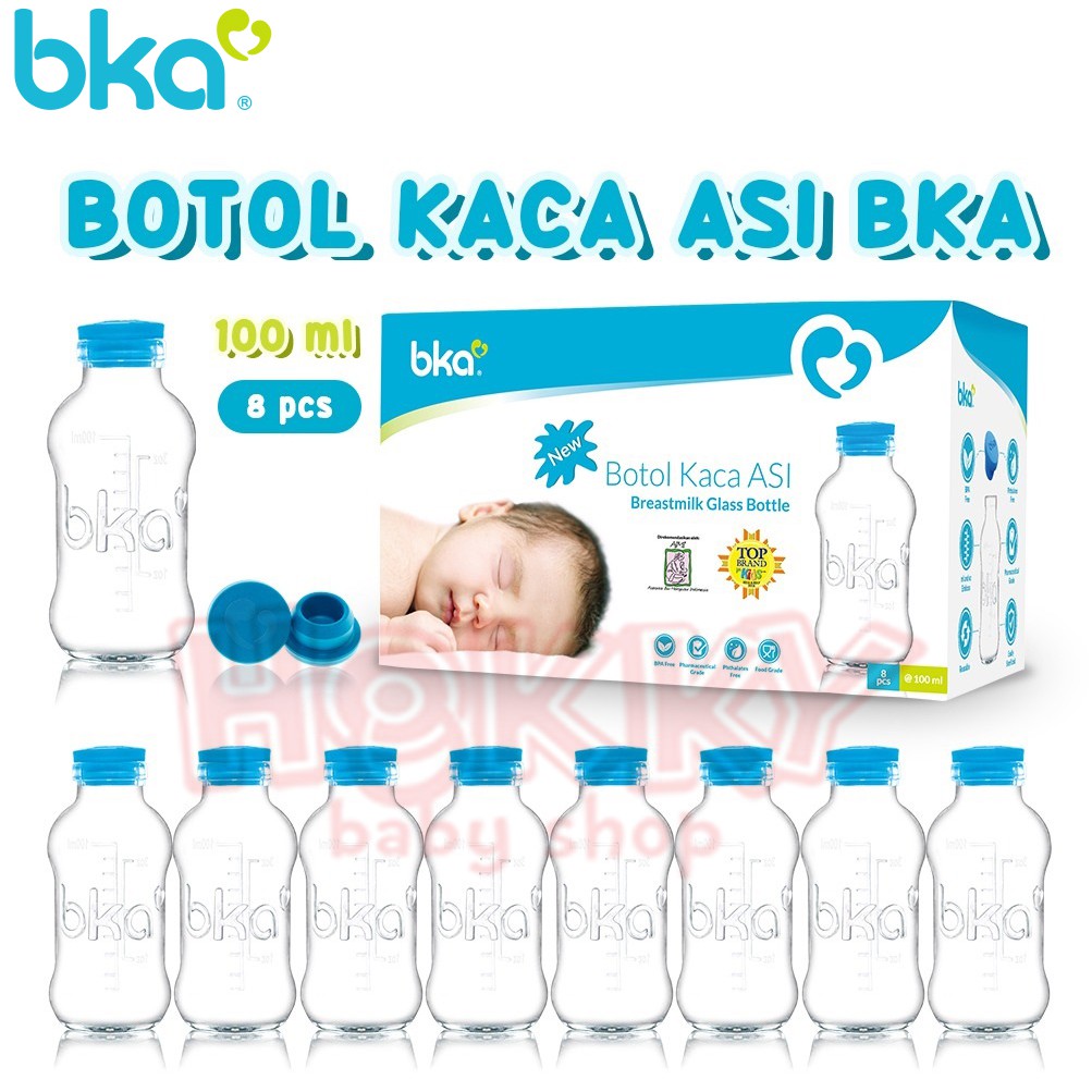 Jual BKA Botol Kaca ASI 100ml Isi 8 Pc | Botol Tempat ASI Sertifikasi ...