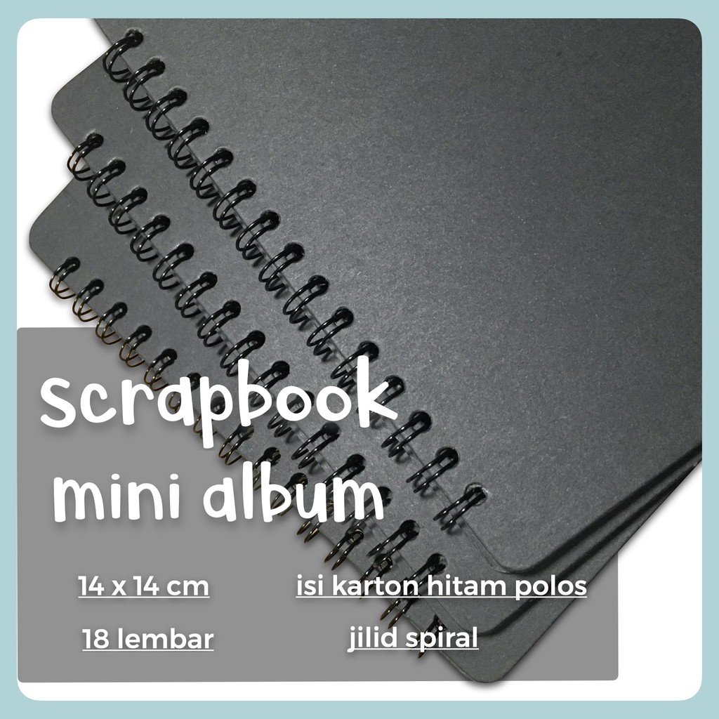 Jual scrapbook mini photo album black hitam rounded square kotak by tat ...