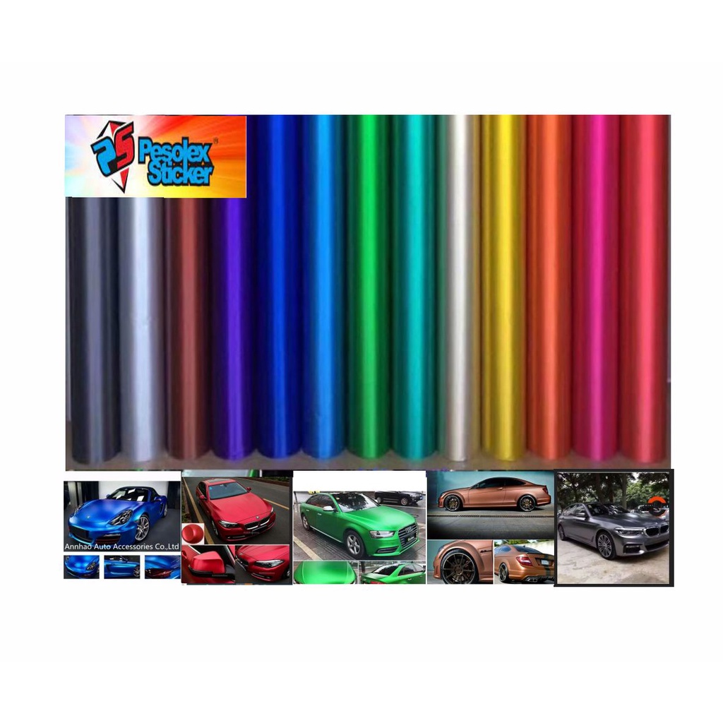 Jual Sticker Stiker Skotlet Vinyl Metalik Dop Matte CHROME SATIN 152cm ...