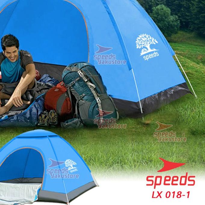 Jual SPEEDS Tenda Camping Biru Kapasitas 1-3 Orang Tenda Otomatis ...