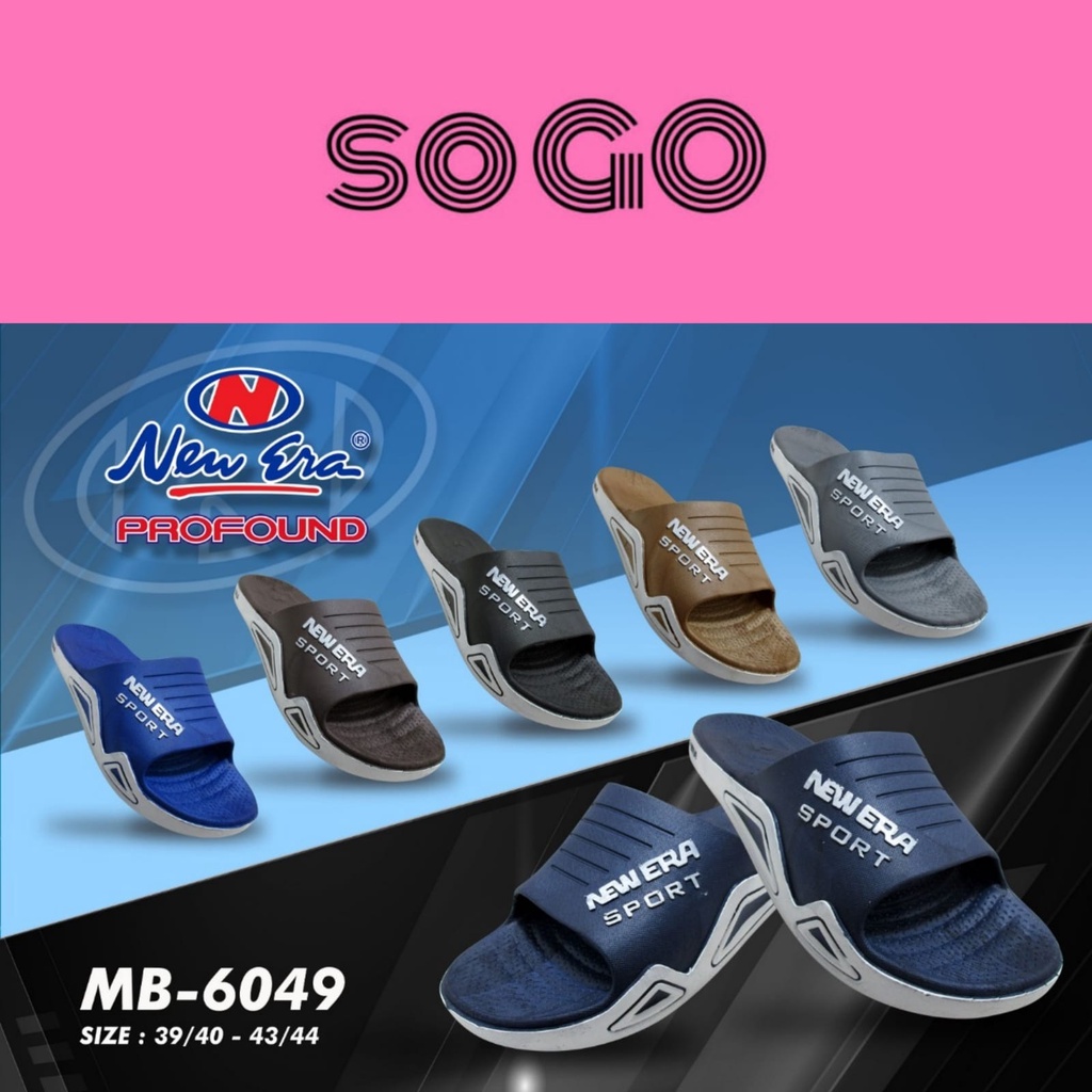 Jual sogo NEW ERA MB E 6049 Sandal Selop Pria Dewasa Sendal Karet Anti Slip Original | Shopee ...