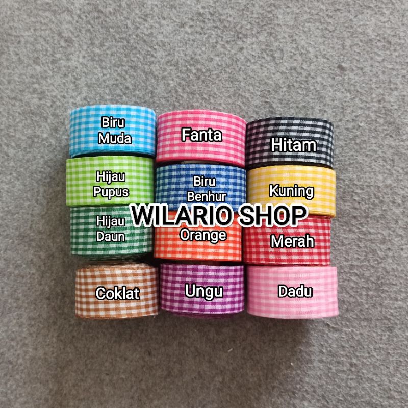Jual 1 ROLL Pita Motif Kotak 1.5 Inch | Pita Kotak Kotak 4 cm | Shopee ...