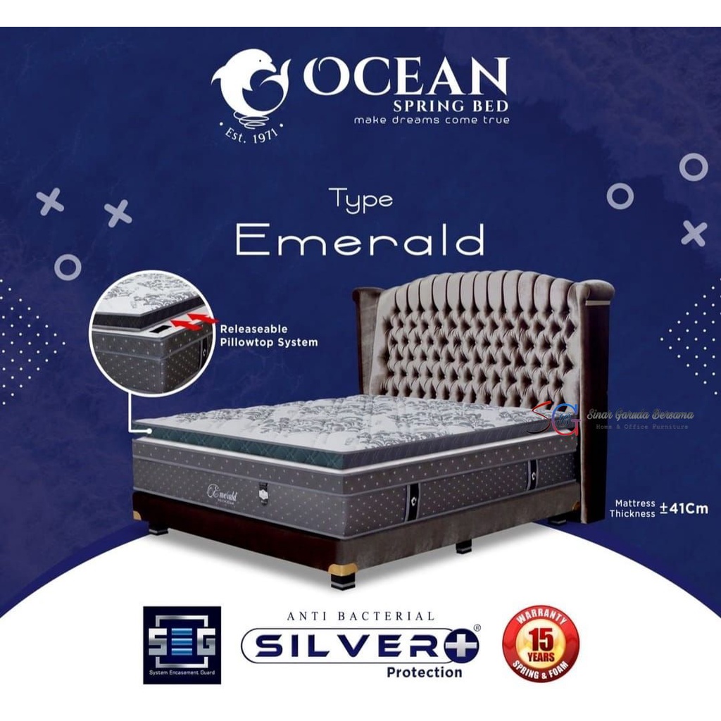 Jual OCEAN EMERALD PILLOWTOP BISA DIBUKA KASUR SPRING BED OCEAN ...