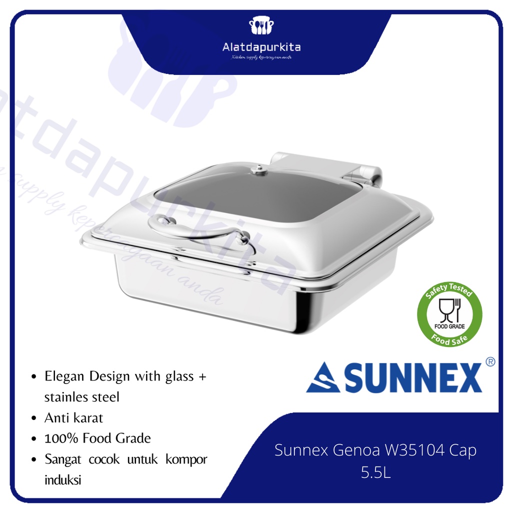 Jual Chafing Dish Stainless Prasmanan Wadah Set Sunnex Genoa Persegi ...
