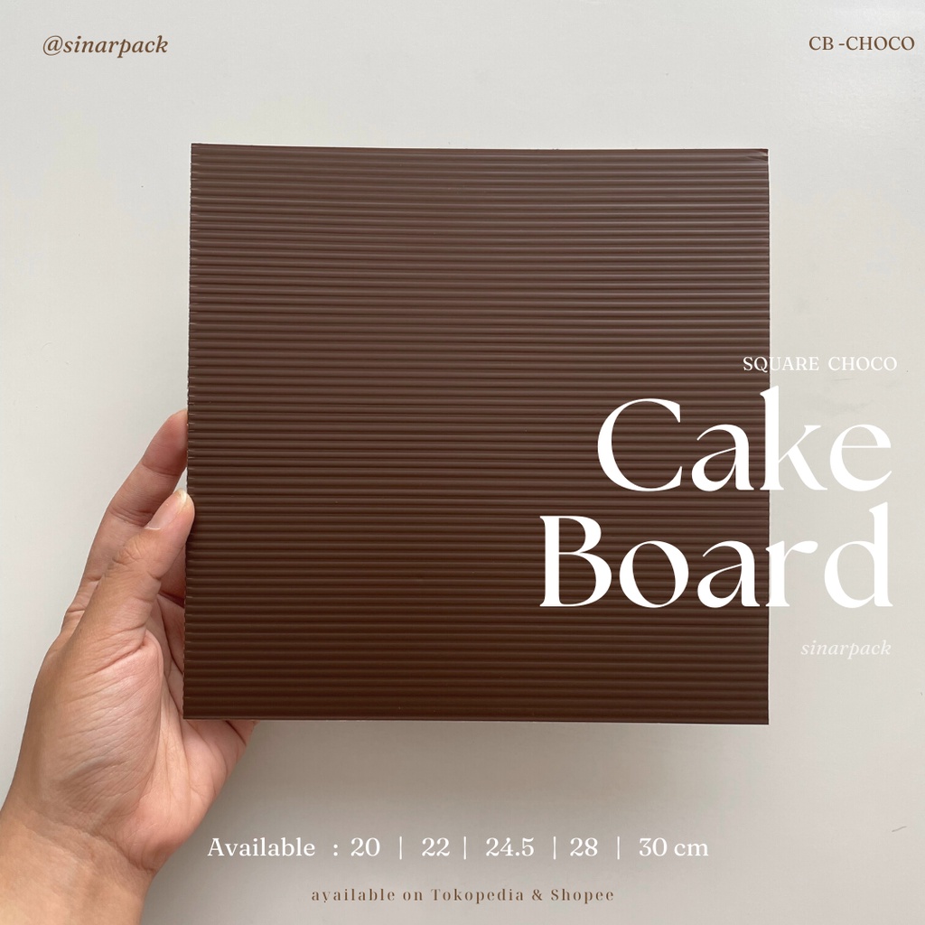 Jual Tatakan Kue Plastik Coklat Kotak 22 CM / Alas Kue Plastik Kotak ...