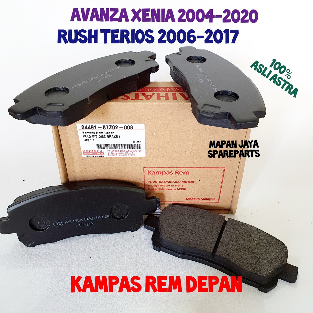 Jual BRAKE PAD ORIGINAL - KAMPAS REM DEPAN AVANZA / XENIA / RUSH ...