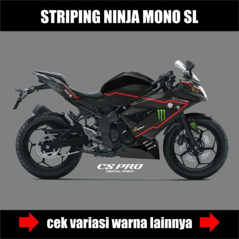 Jual Striping Ninja Mono SL Stiker List Motor Kawasaki Ninja Mono Stock ...