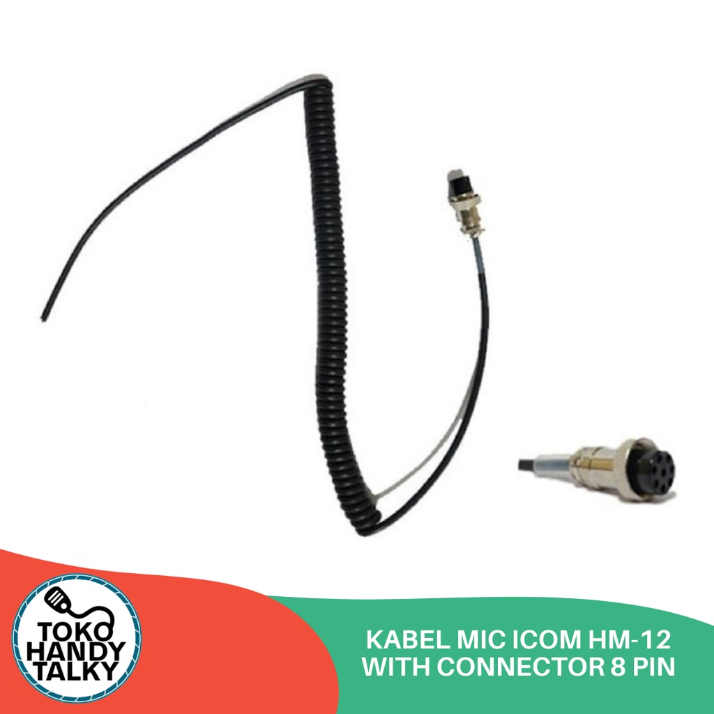 Jual KABEL RADIO RIG MIC ICOM HM-12 WITH CONNECTOR 8 PIN NEW | Shopee ...